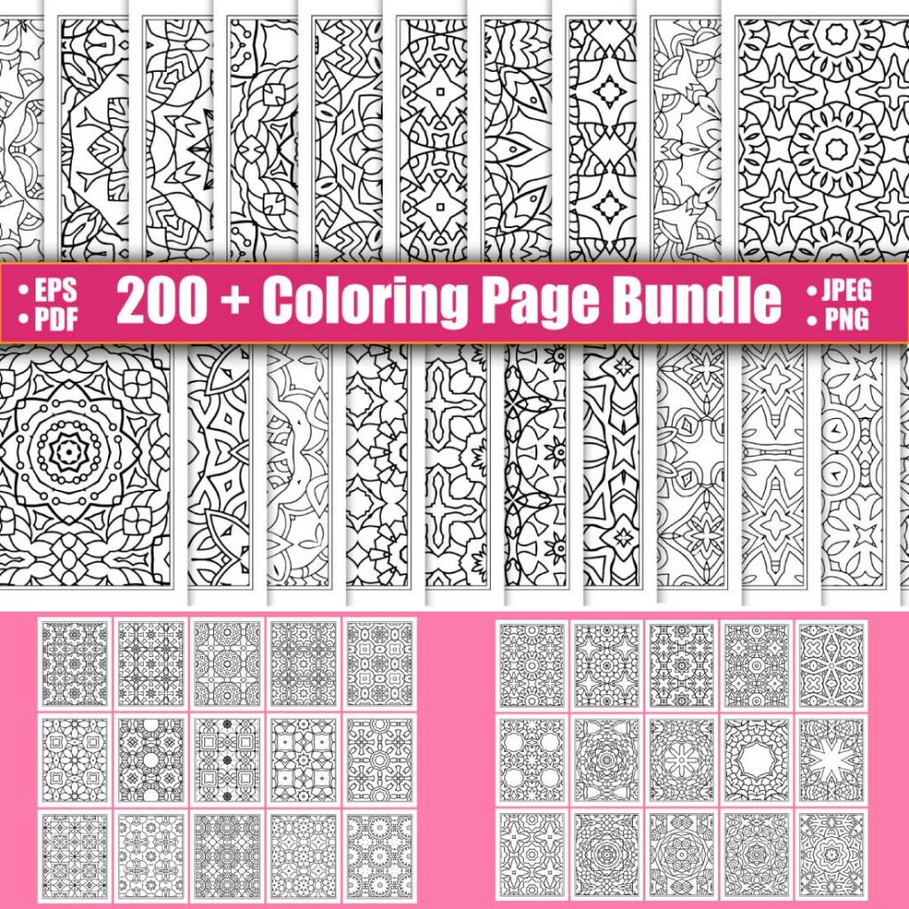 200+ Coloring Page Bundle for KDP Interior - MasterBundles