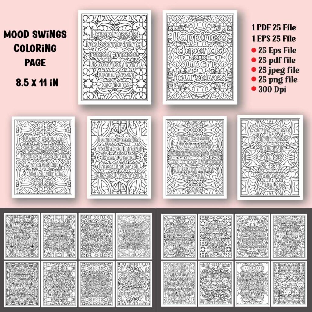 Mood Swings Quotes Coloring Page - MasterBundles
