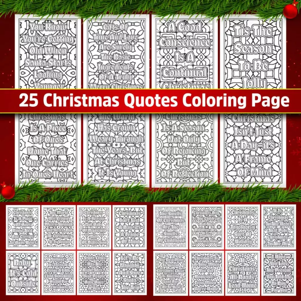 Christmas Quotes Coloring Page - MasterBundles