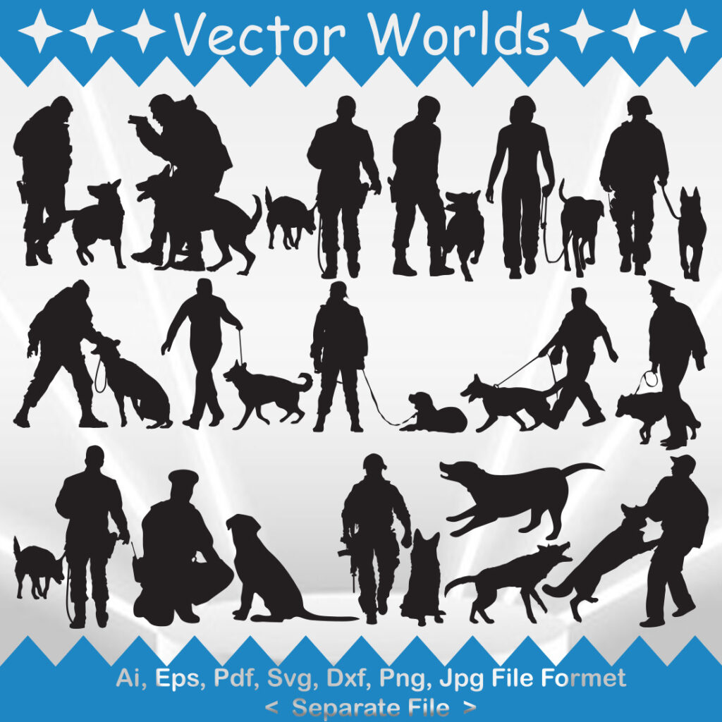 Police With Dog SVG Vector Design - MasterBundles