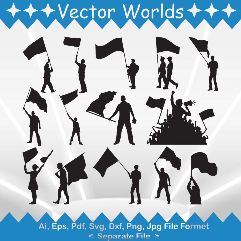 People With Flags SVG Vector Design - MasterBundles
