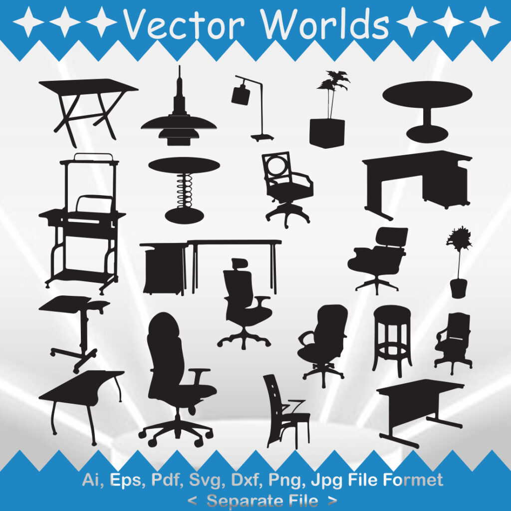 Office Furniture Set SVG Vector Design - MasterBundles