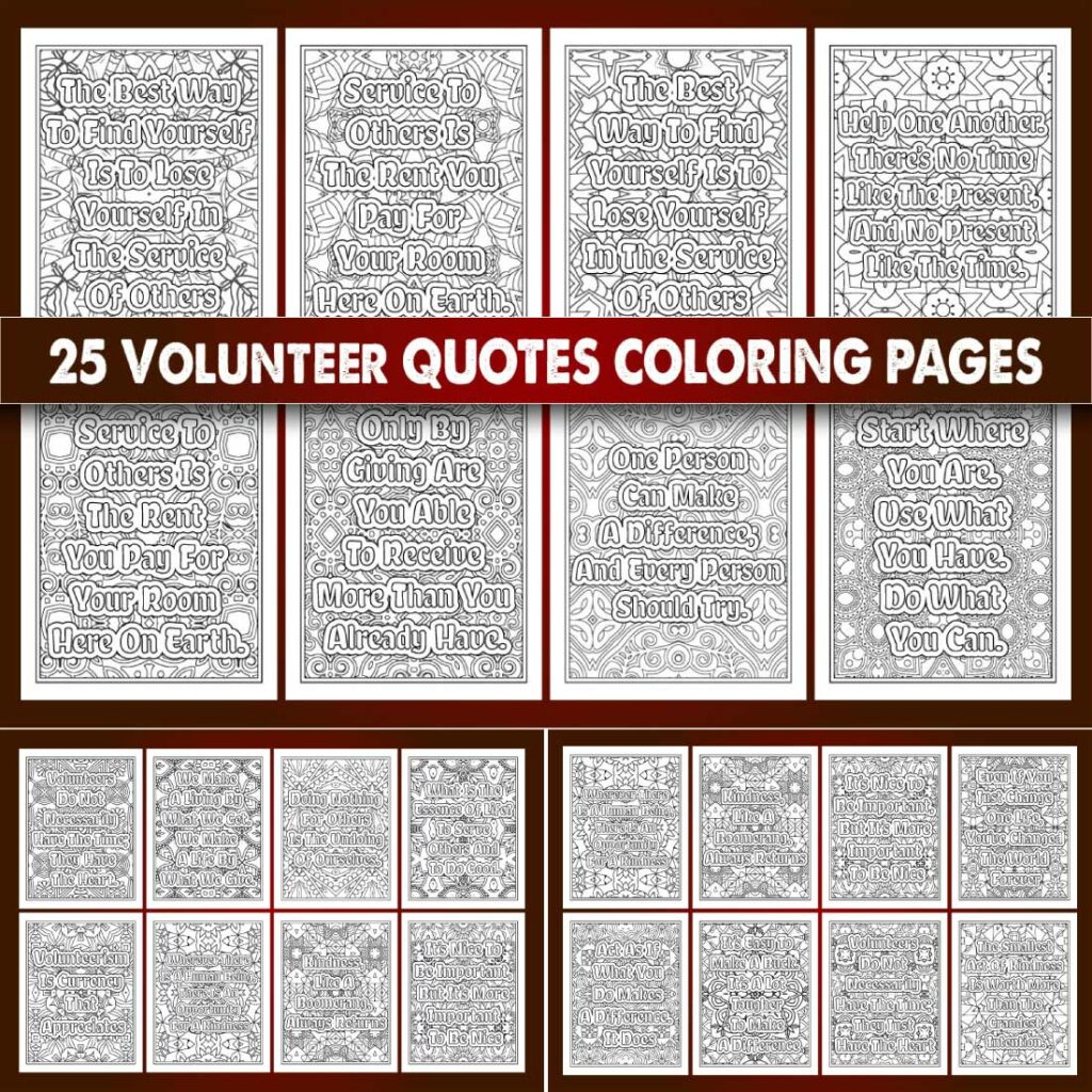 Volunteer Quotes Coloring Page - MasterBundles