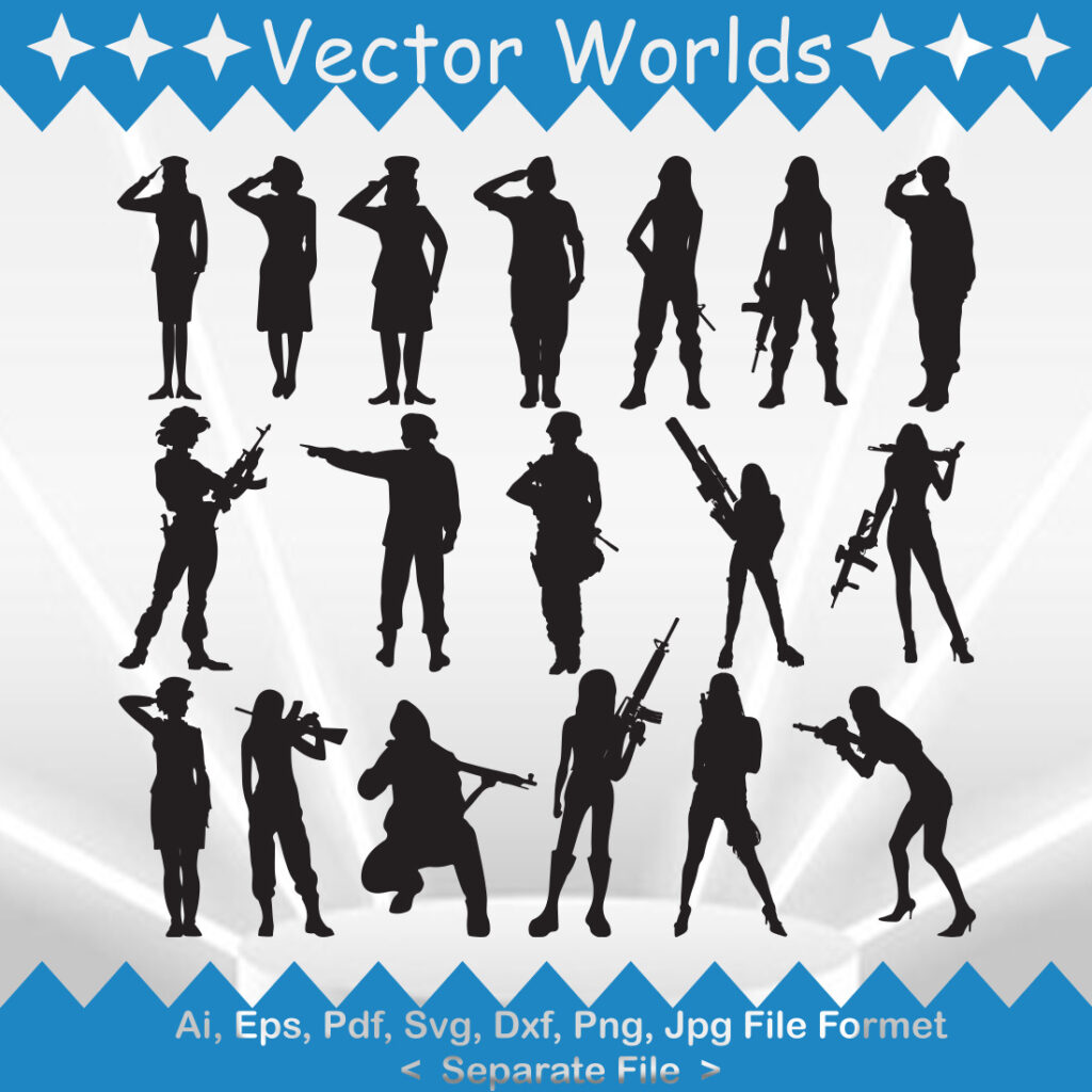 Military Woman SVG Vector Design - MasterBundles