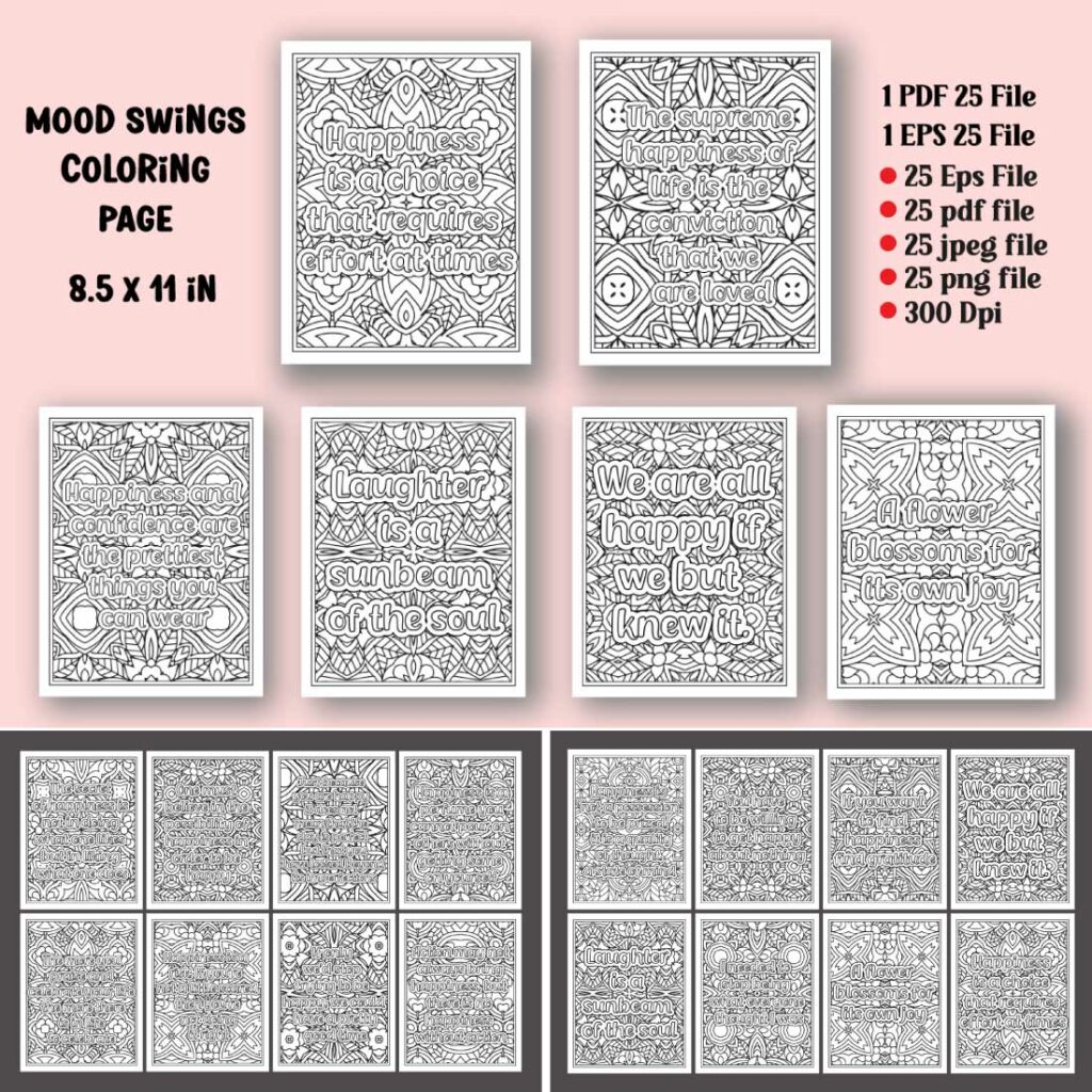 Mood Swings Quotes Coloring Page - MasterBundles