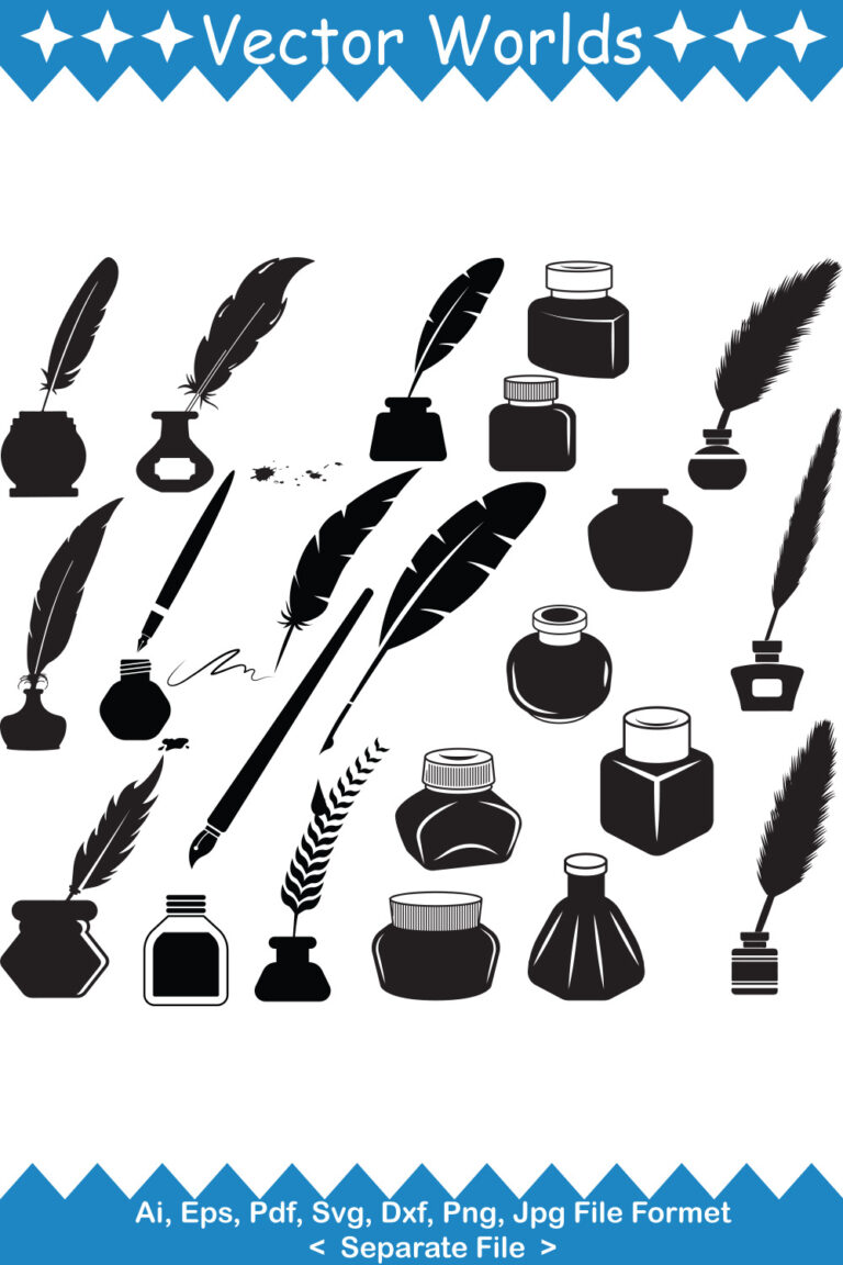 Inkwell Pen SVG Vector Design - MasterBundles