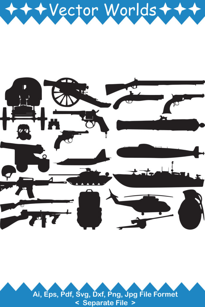 Military Weapons SVG Vector Design - MasterBundles