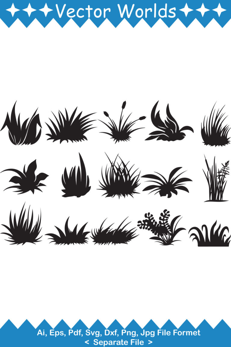 Monochrome Grass SVG Vector Design - MasterBundles