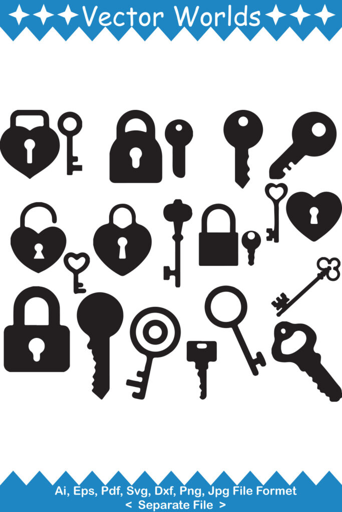 Lock and key SVG Vector Design - MasterBundles