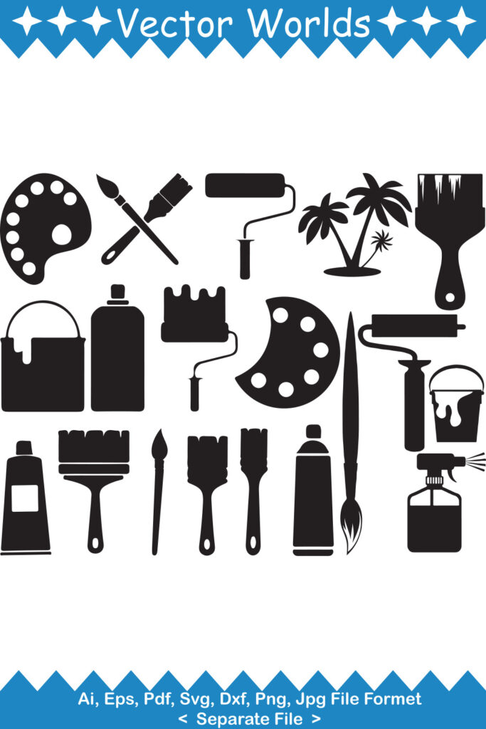 Paint Icons Set SVG Vector Design - MasterBundles