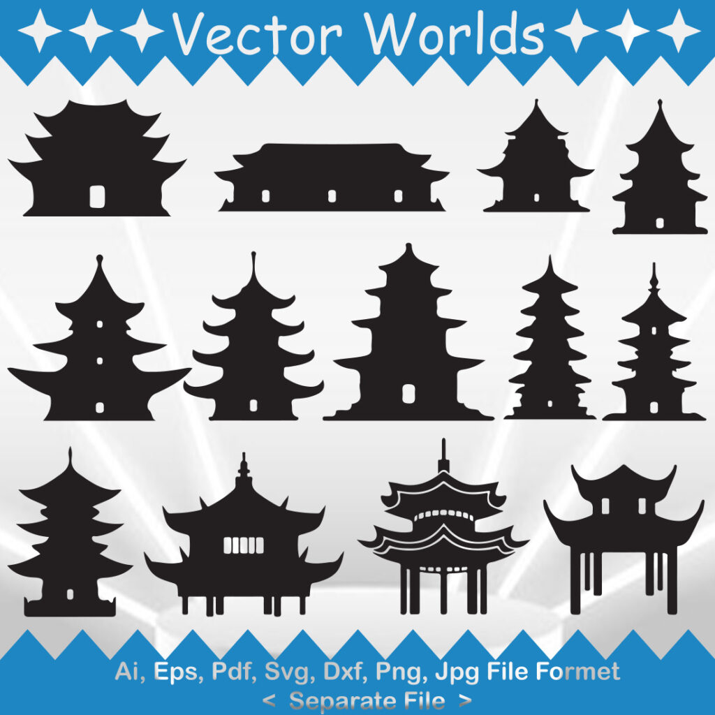 Pagoda SVG Vector Design - MasterBundles
