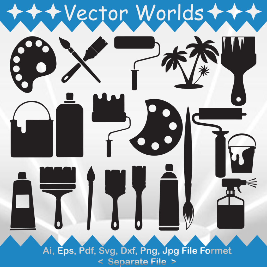 Paint Icons Set SVG Vector Design - MasterBundles