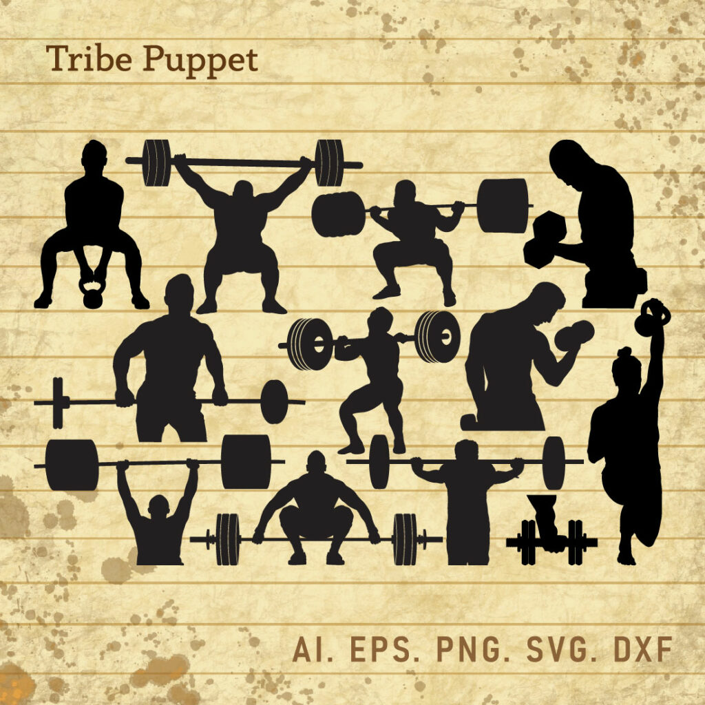 Weight Lifting Men Vector Set - MasterBundles