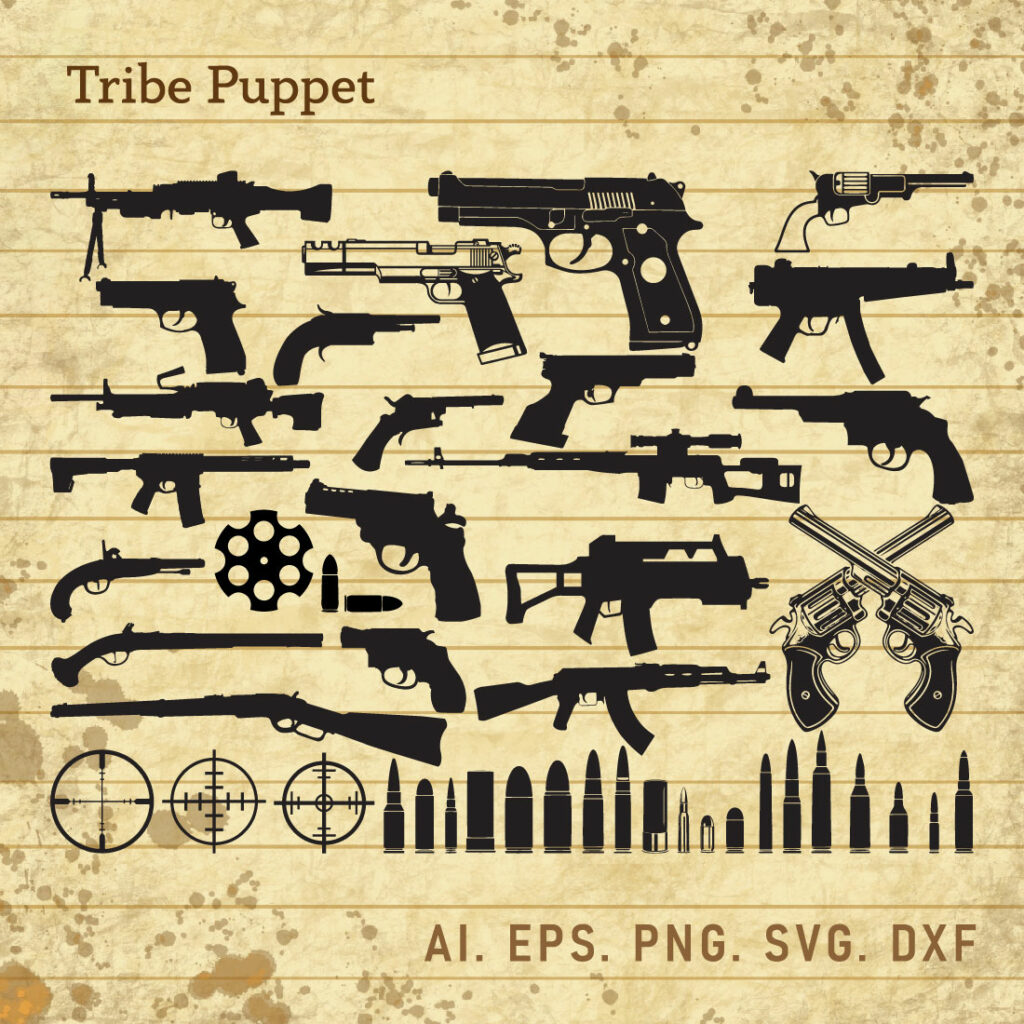 Guns Vector SVG Set - MasterBundles