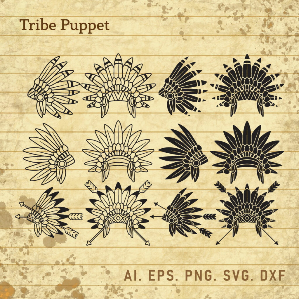 War Bonnet Vector set - MasterBundles
