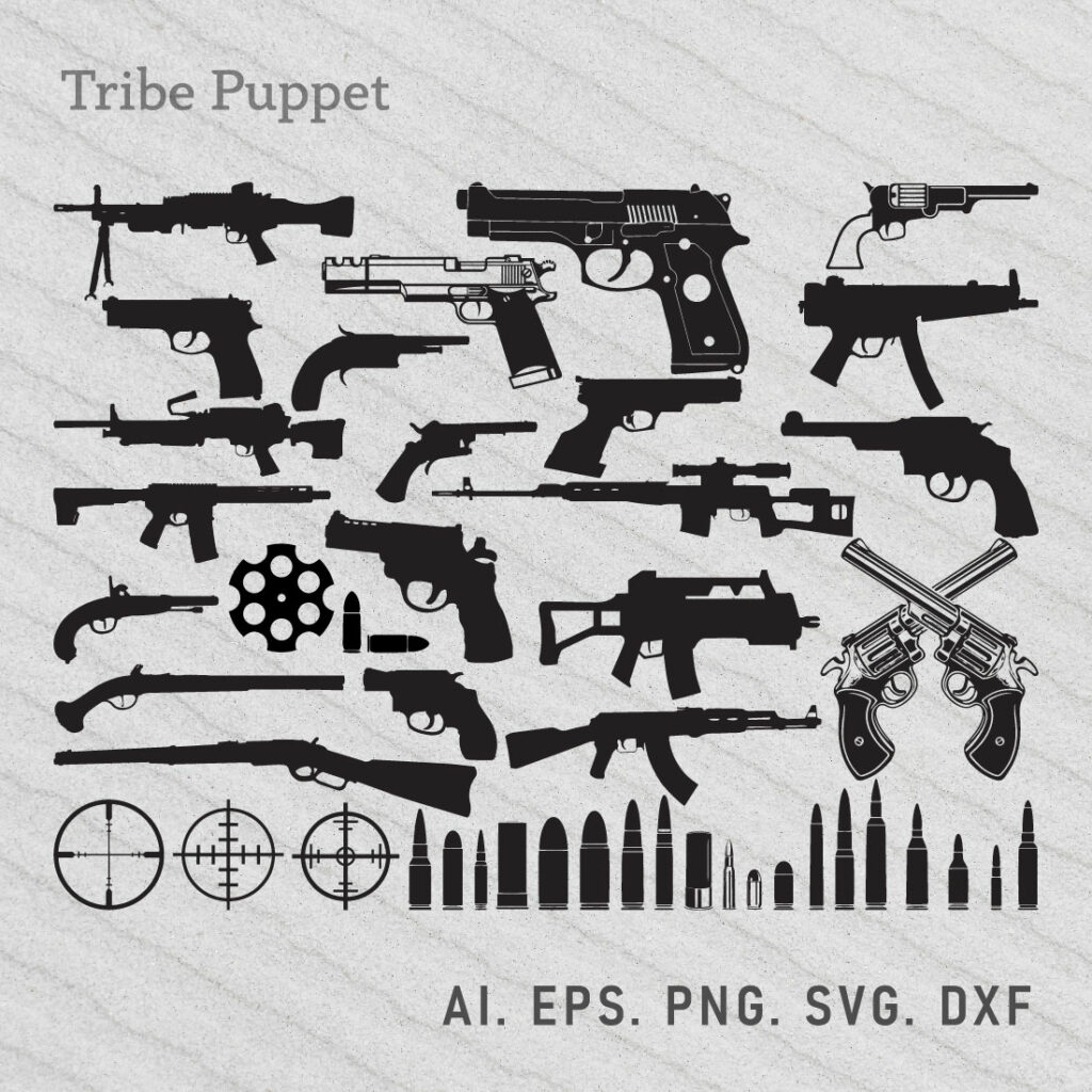 Guns Vector SVG Set - MasterBundles