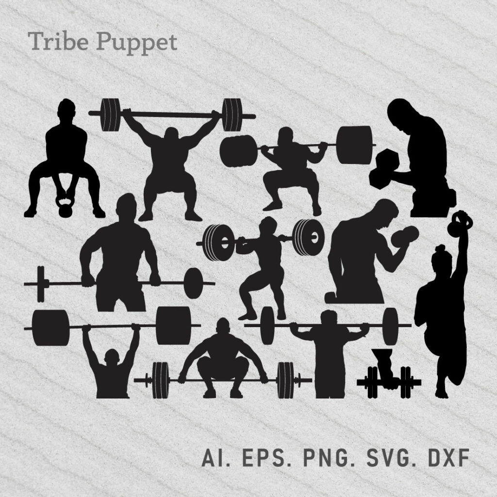 Weight Lifting Men Vector Set - MasterBundles