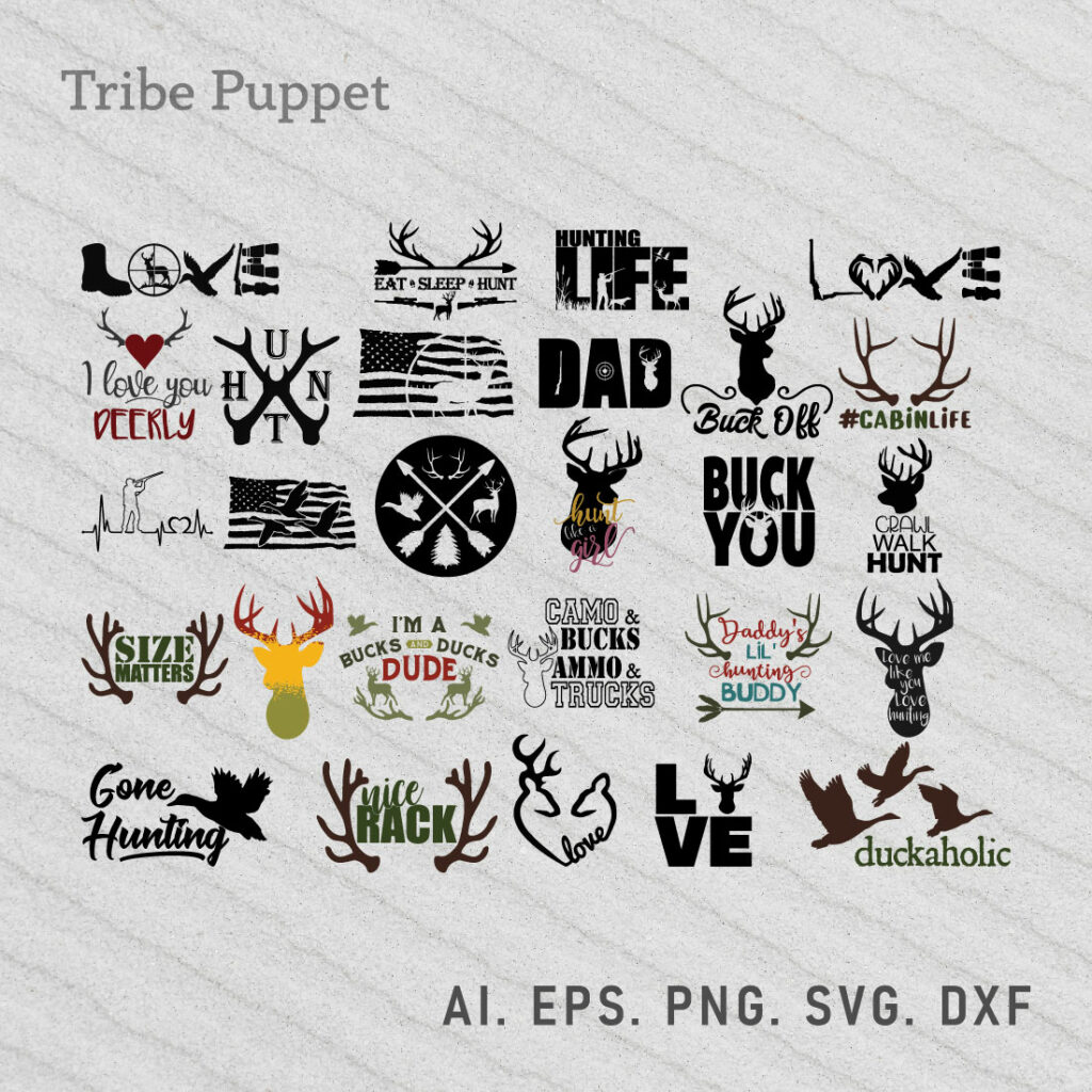 Hunting Typography - MasterBundles