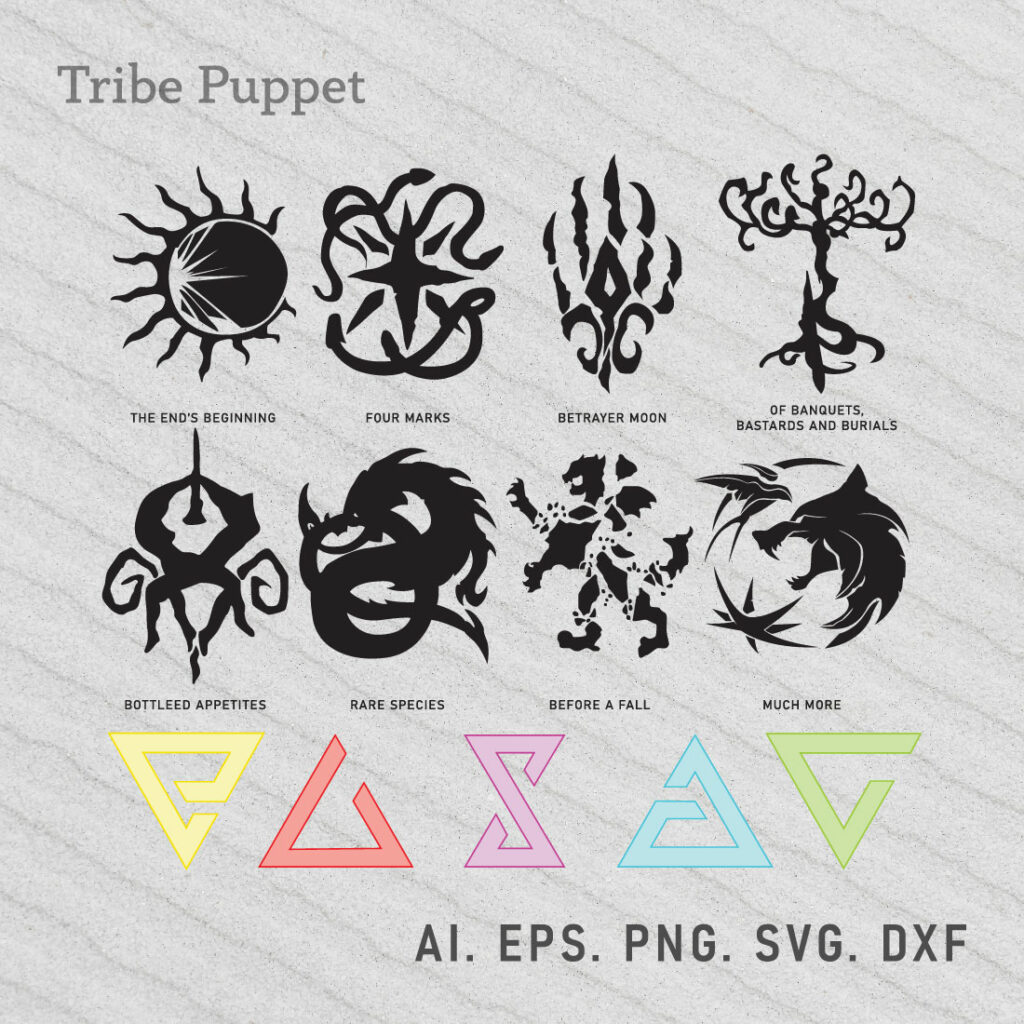 The Witcher Symbols Silhouette Vector Set - MasterBundles