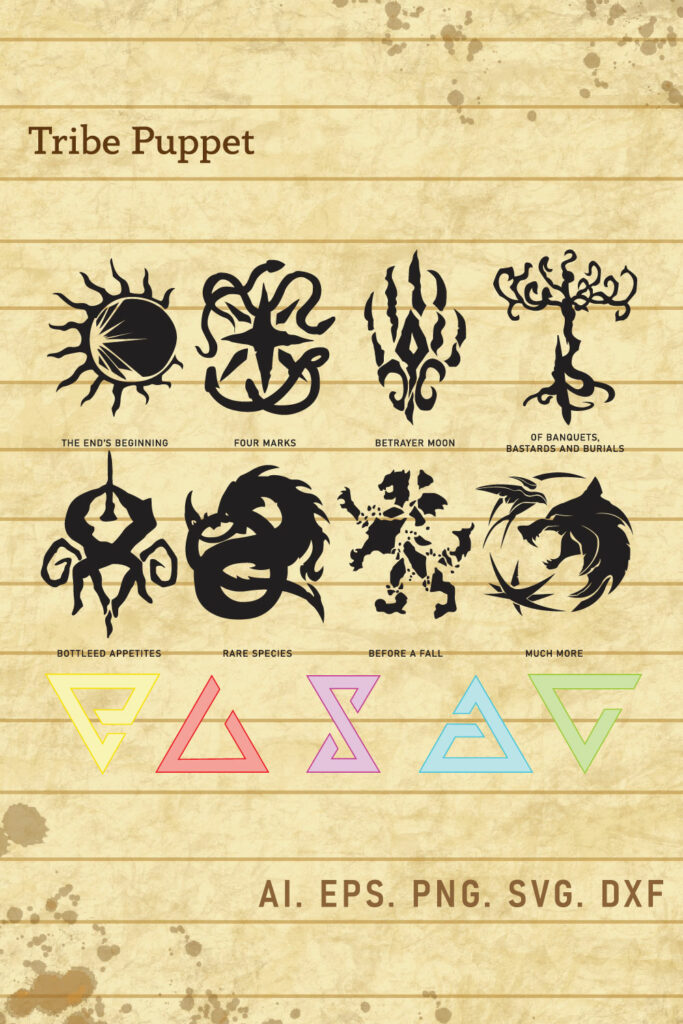The Witcher Symbols Silhouette Vector Set - MasterBundles