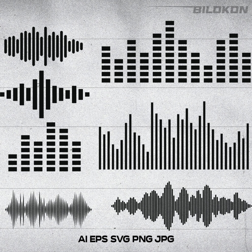 Sound waves set icon, SVG Vector - MasterBundles
