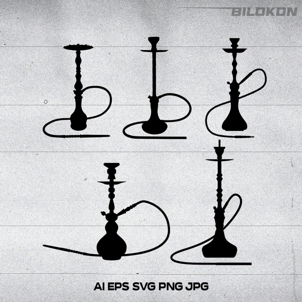 Hookah silhouette set icon, Shisha, SVG Vector - MasterBundles