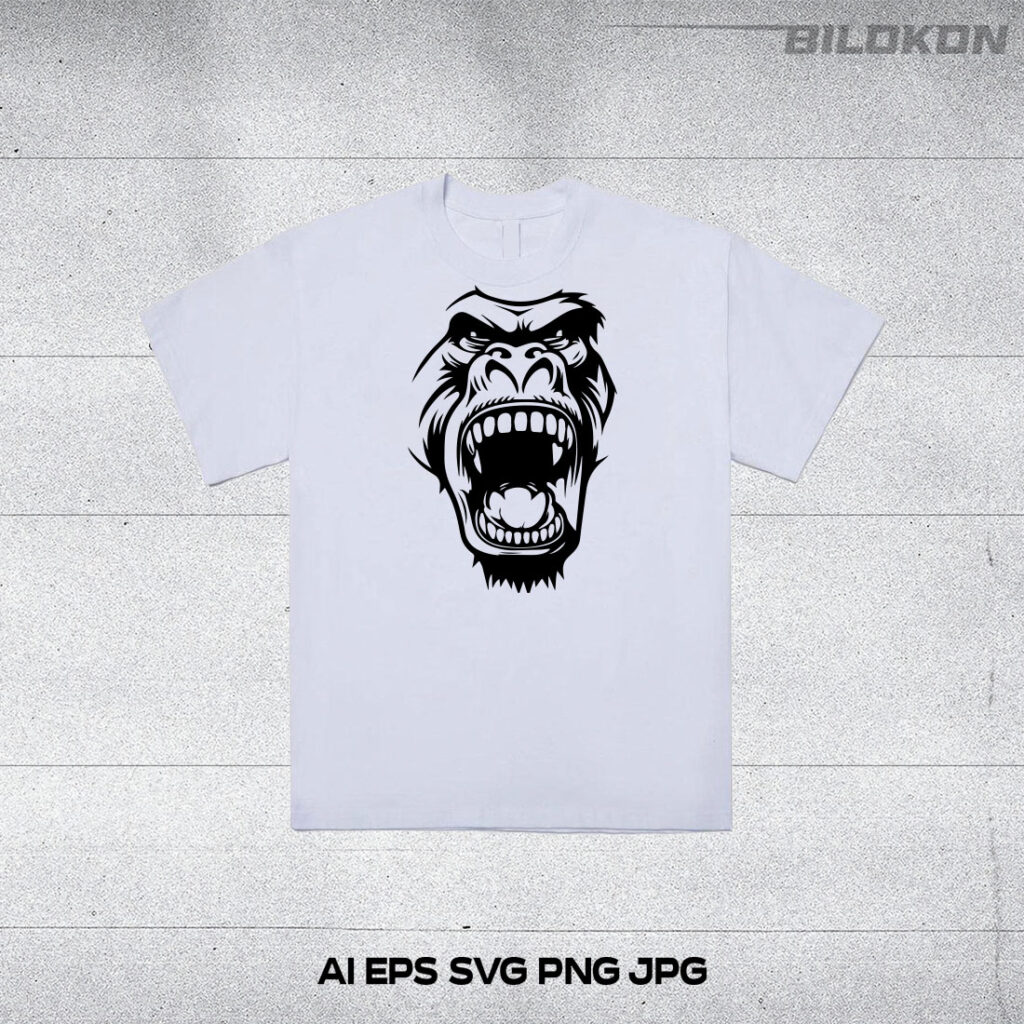 Angry monkey gorilla face, monkey face, SVG Vector - MasterBundles