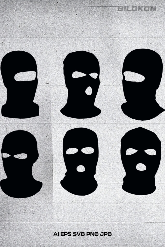 Balaclava masks of criminals, bandits and mafia, SVG Vector - MasterBundles