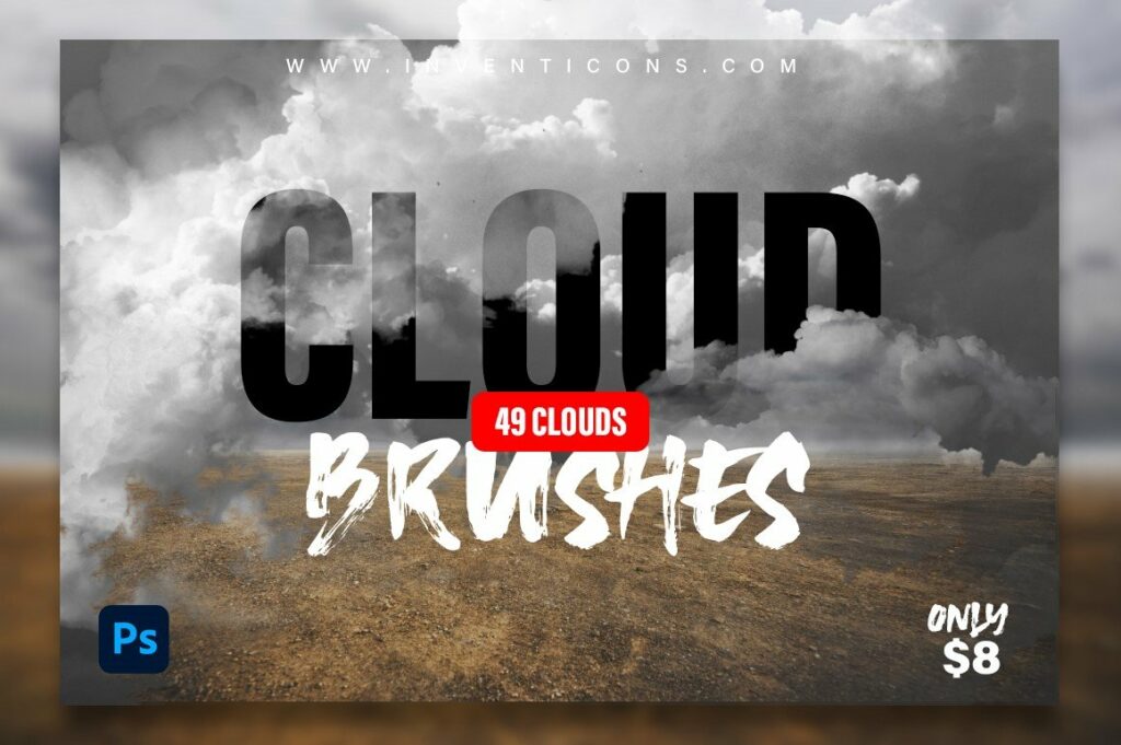 49 Cloud Brushes for Photoshop – MasterBundles