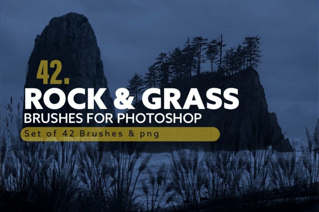 42 Rock and Grass Photoshop Brushes – MasterBundles