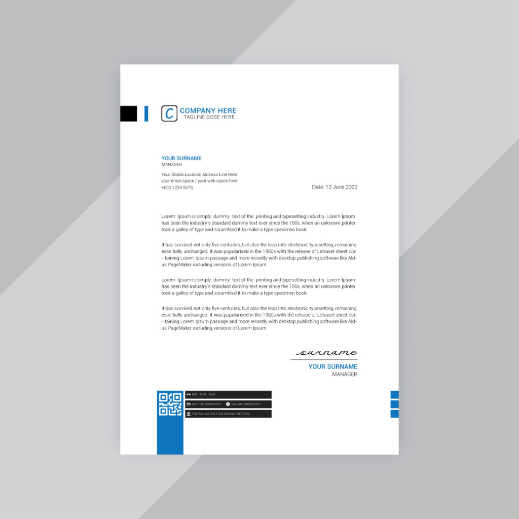 10 Simple Modern Letterhead Design Bundle Template - MasterBundles