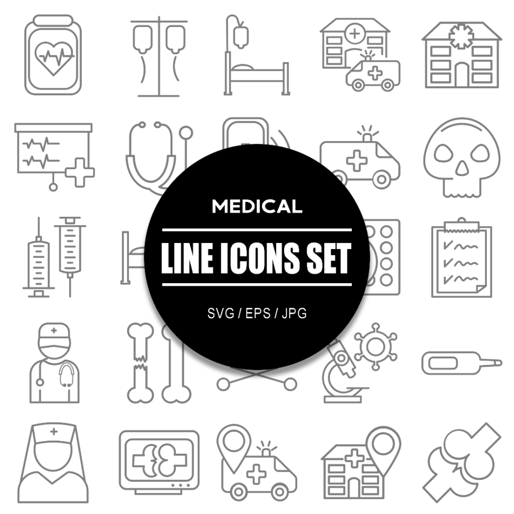 Medical Line Icon Set - MasterBundles