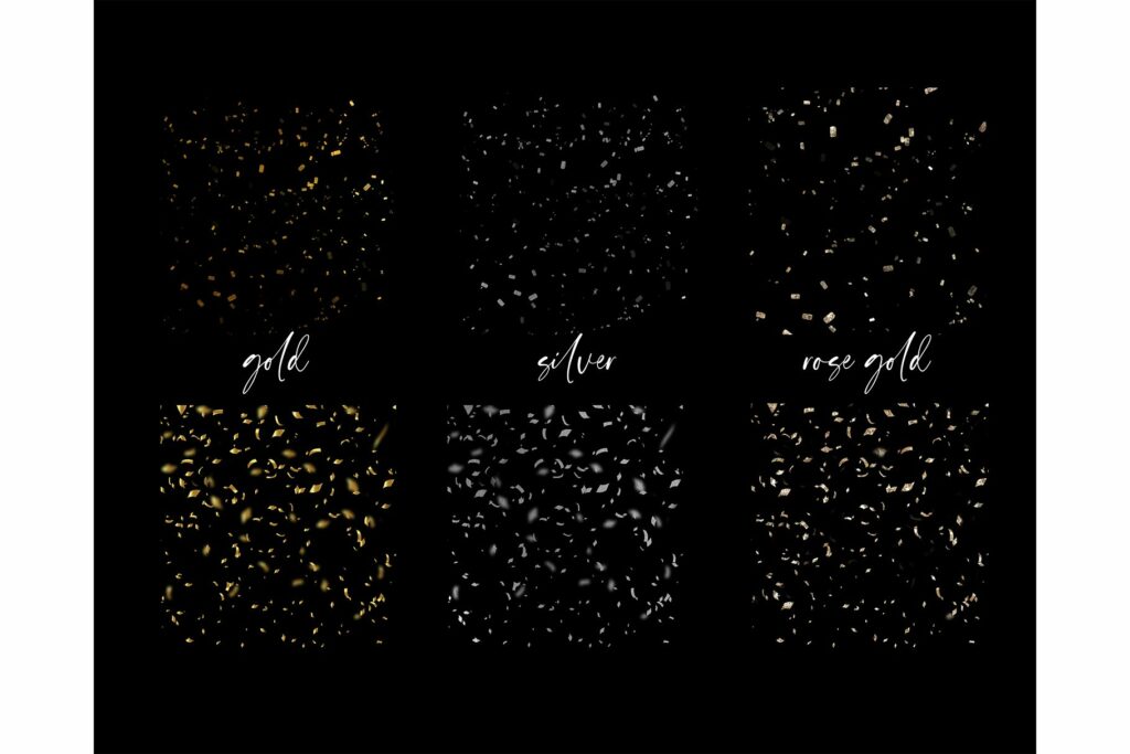 Metallic Confetti Digital Overlays – MasterBundles
