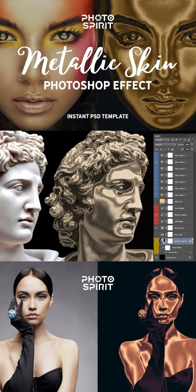 Metallic Skin Photoshop Effect – MasterBundles
