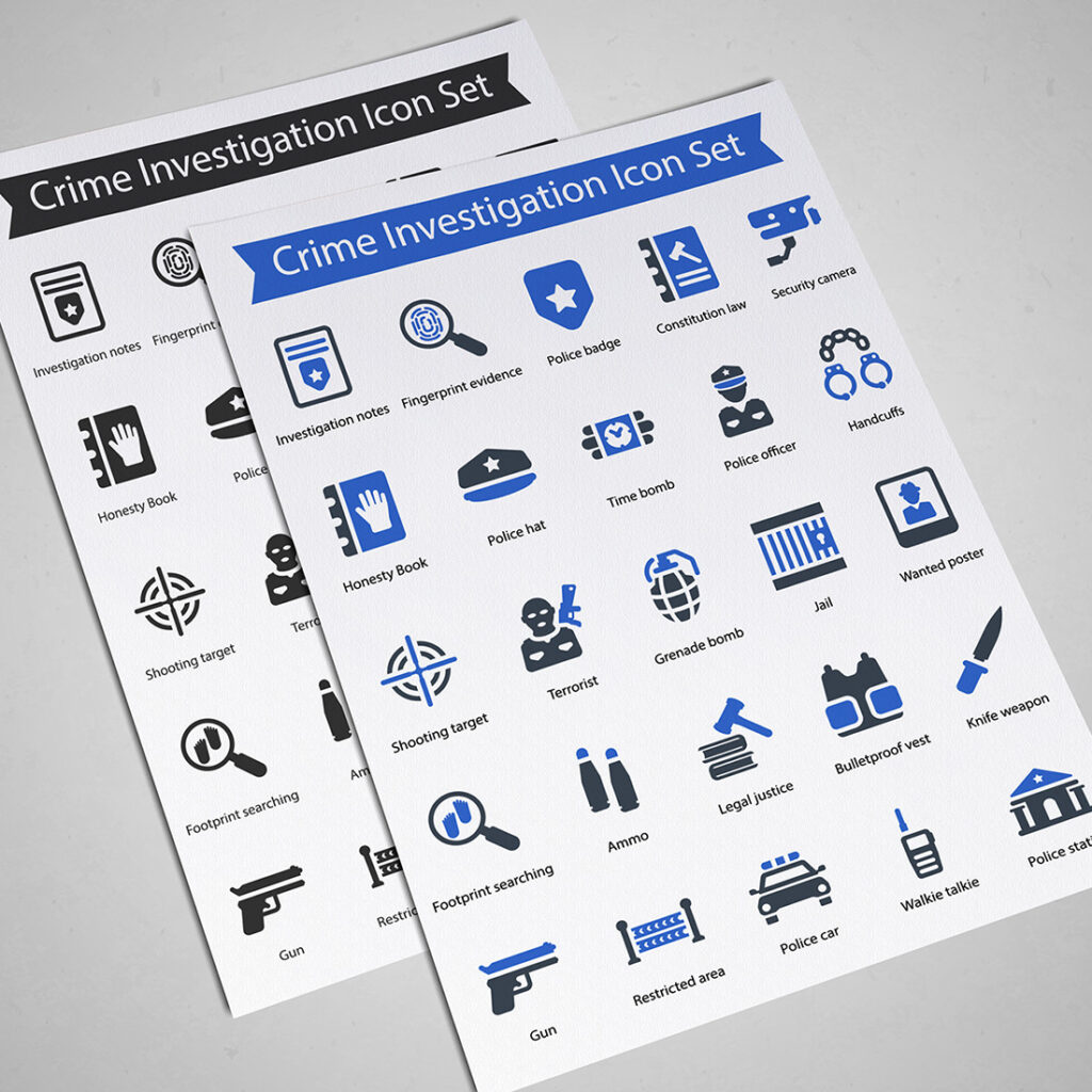 Crime Investigation Icon Set - MasterBundles
