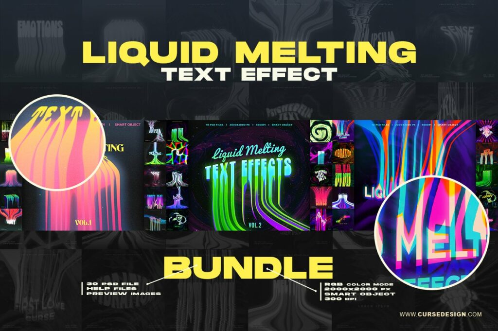 Liquid Melting Text Effects Bundle – MasterBundles