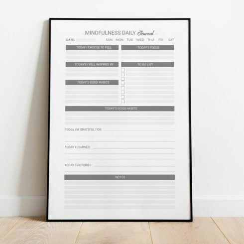 Daily Mindfulness Log Book Journal Amazon KDP Interior - MasterBundles