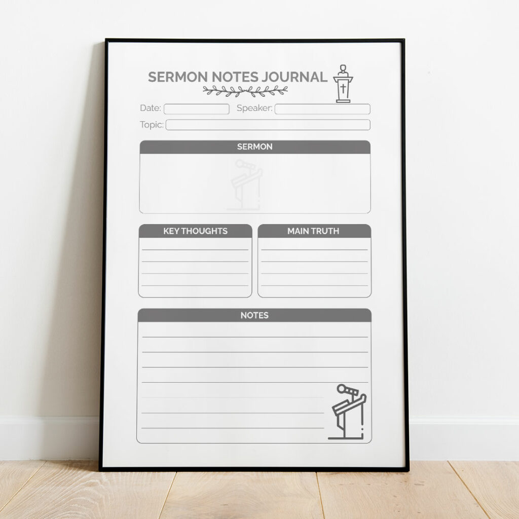 5 Amazing Sermon Notes Journal Amazon KDP Interior Bundles - MasterBundles