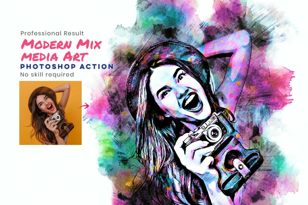 Modern Mix media Art Photo Effect – MasterBundles