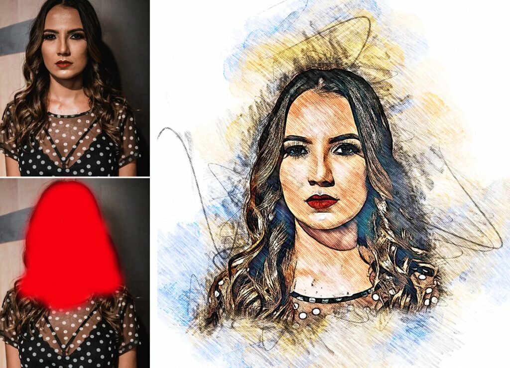 Modern Pencil Sketch PS Action – MasterBundles