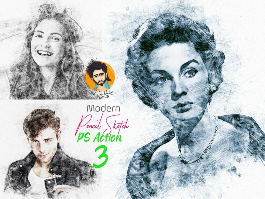 Artistic Pencil Sketch PS Action – MasterBundles