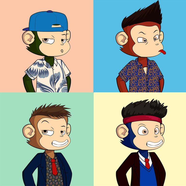 1k monkey NFT art illustration. cute monkey vector illustration ...
