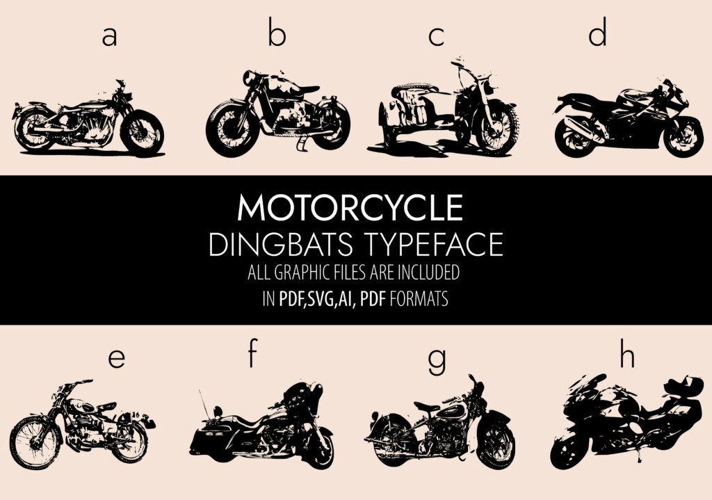 Motorcycle Dingbats Font – MasterBundles