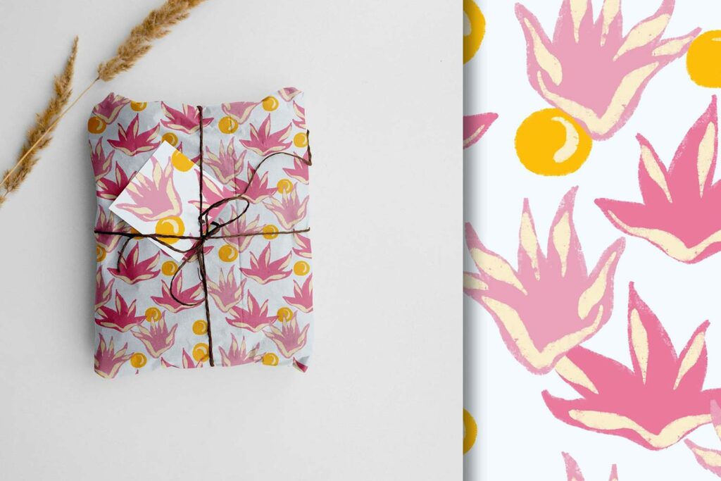 Abstract Floral retro digital papers - MasterBundles