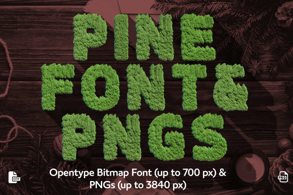 MS Pine Bitmap Font & PNGs – MasterBundles