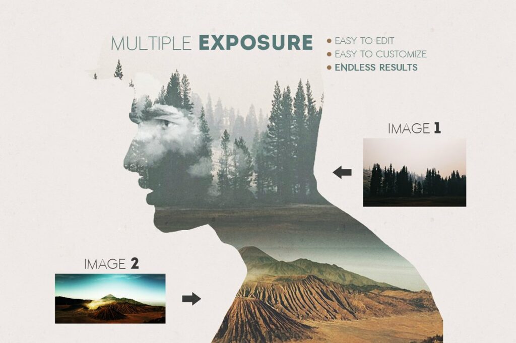 Double Exposure Photoshop Creator – MasterBundles