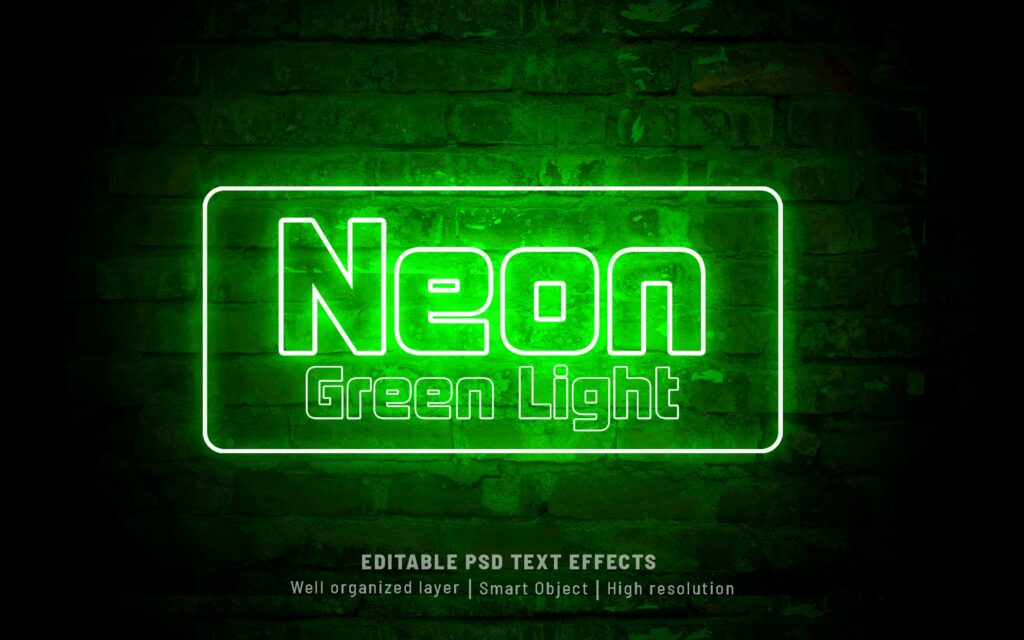 Neon Light Text Effect Bundle PSD – MasterBundles