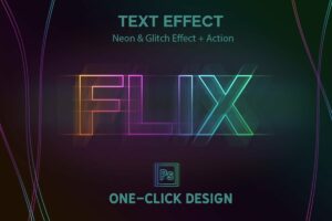 Neon Glow & Glitch Effects Photoshop – MasterBundles