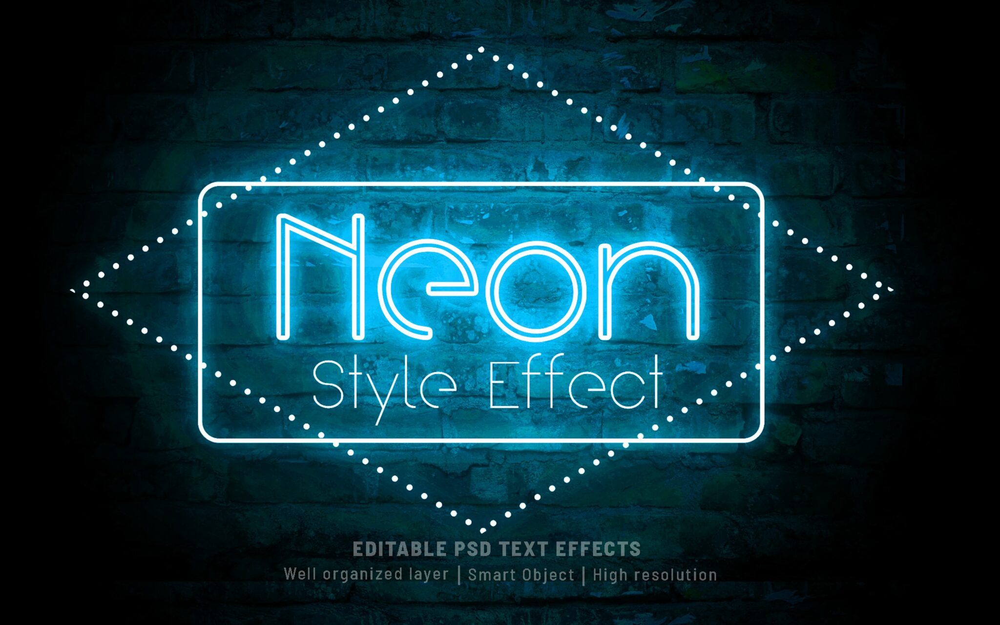 Neon Light Text Effect Bundle PSD – MasterBundles