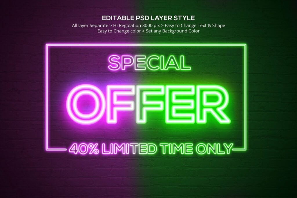 Exclusive Neon Text Effect Bundle – MasterBundles